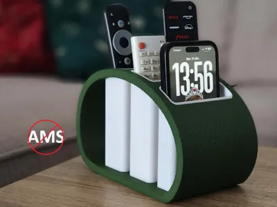 Storage box for 4 remote controls + phone - Free 3D Print Model ...