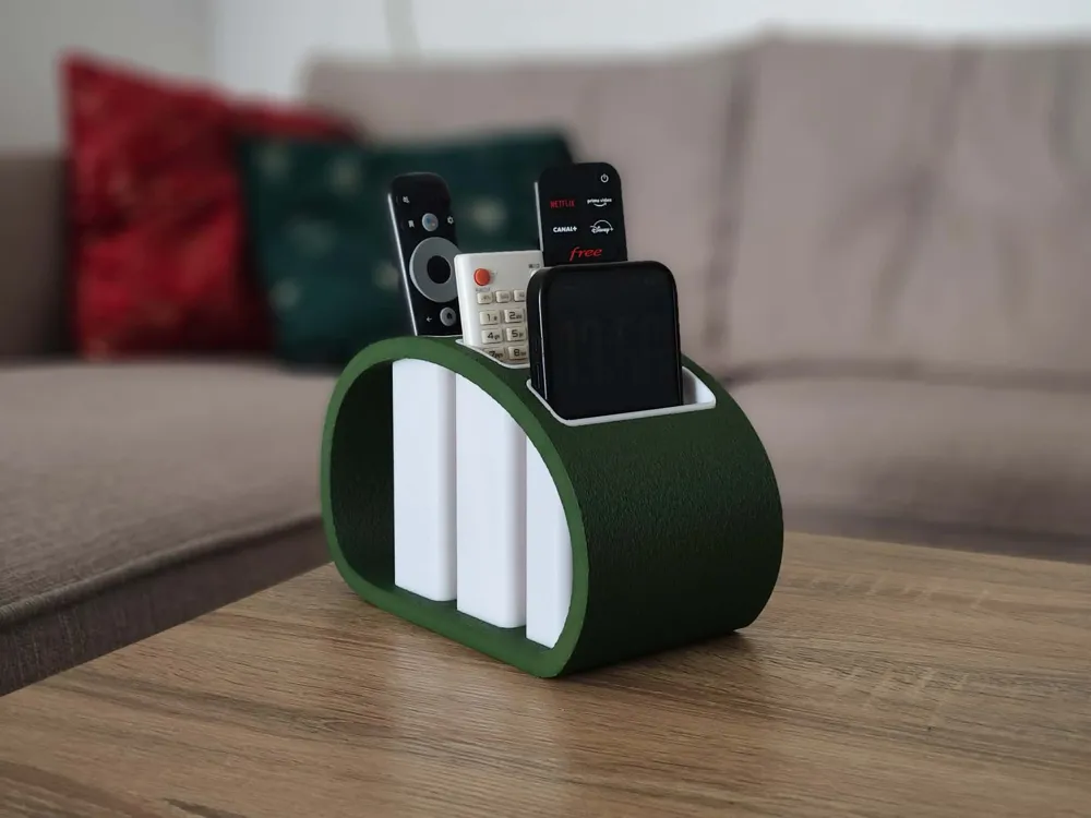 Storage box for 4 remote controls + phone - Free 3D Print Model ...