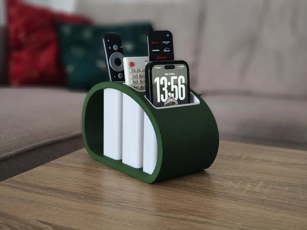 Storage box for 4 remote controls + phone - Free 3D Print Model ...