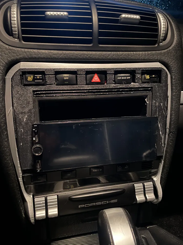 Cayenne 957 centre console trim for 2 din headunit - Free 3D Print ...