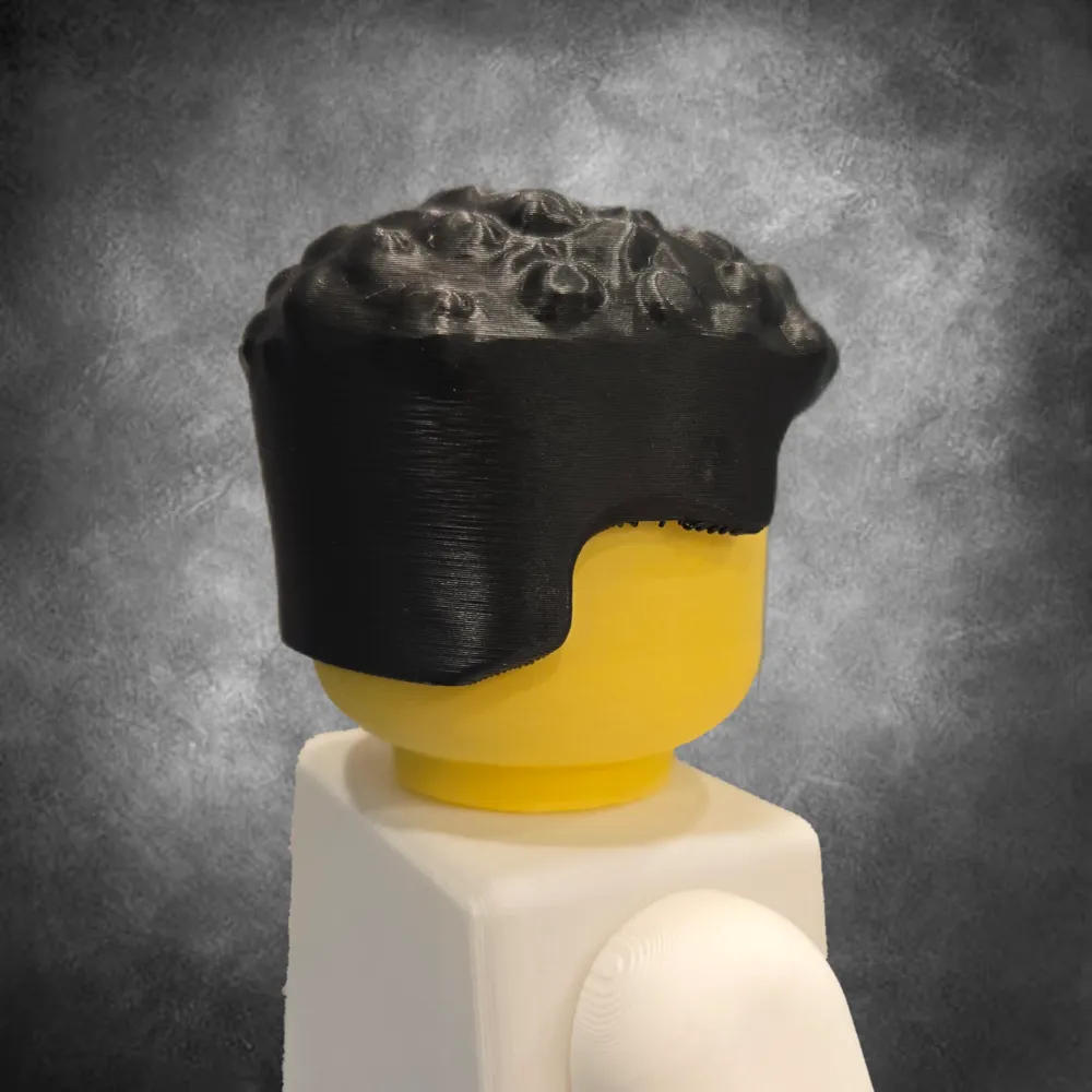 Big Brick Short Curly Hair - Free 3D Print Model - MakerWorld