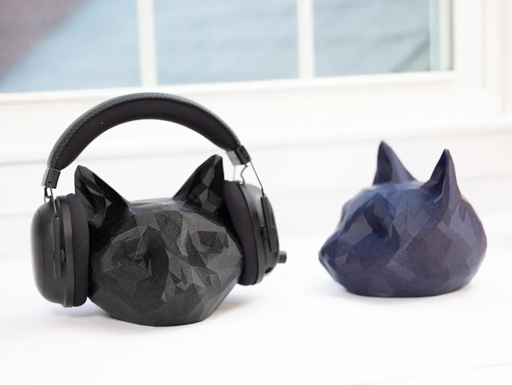 Low Poly Cat Head Sculpture HeadPhone Holder by LittleTOPcreations ...