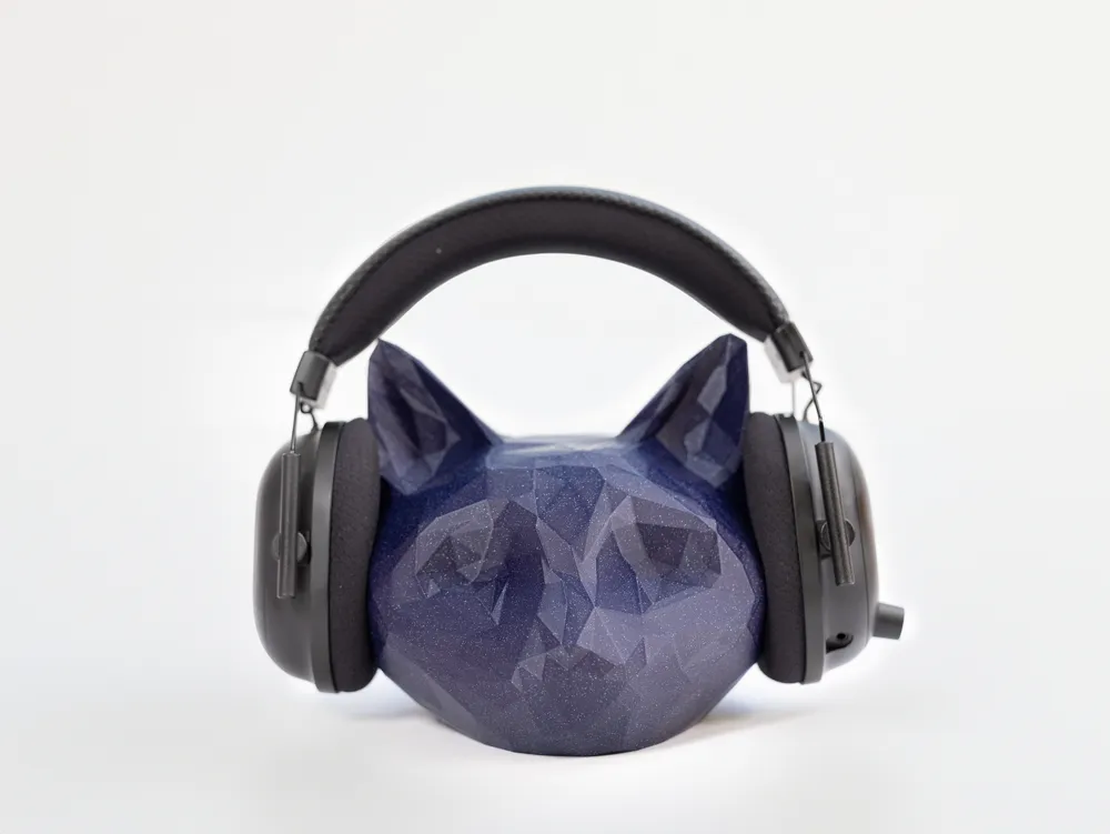 Low Poly Cat Head Sculpture HeadPhone Holder by LittleTOPcreations ...