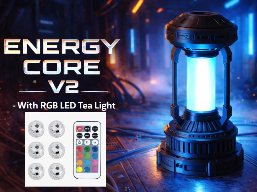 Energy Core Lamp V2 - Futuristic Sci-Fi RGB Light - Free 3D Print Model ...