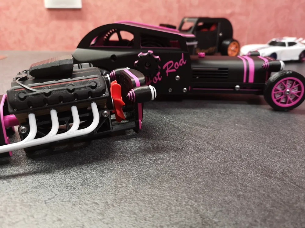 HOT ROD V8 - Spring engine by AD-Concept MakerWorld: Download Free 3D ...