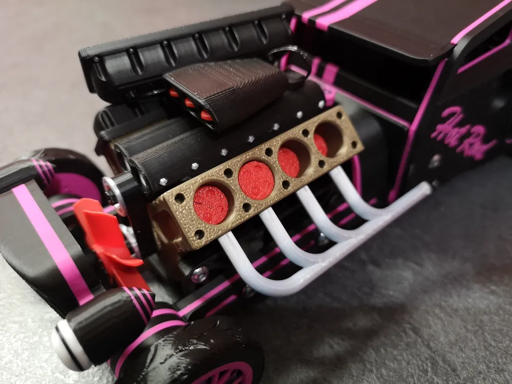 HOT ROD V8 - Spring engine by AD-Concept MakerWorld: Download Free 3D ...