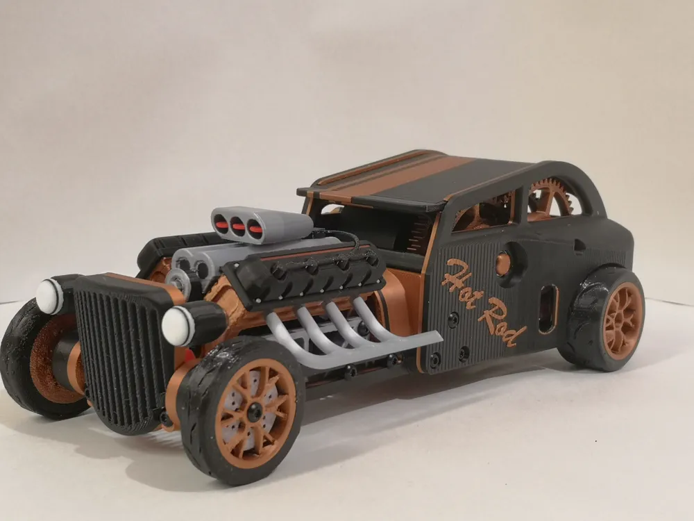 HOT ROD V8 - Spring engine by AD-Concept MakerWorld: Download Free 3D ...