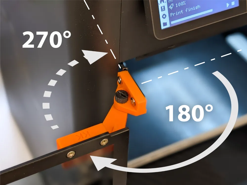 Bambu Lab P1S/X1 front door 270° hinge upgrade by jakadels - MakerWorld