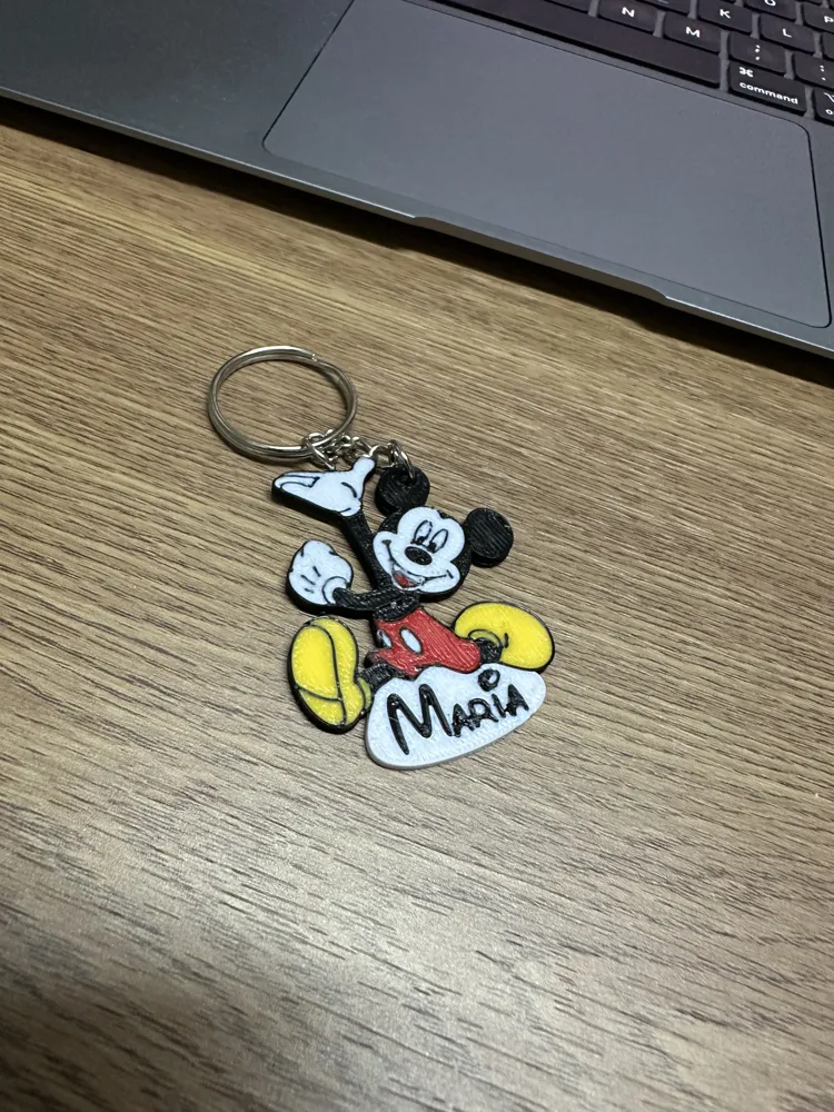 Mickey Mouse Key Chain - Free 3D Print Model - MakerWorld