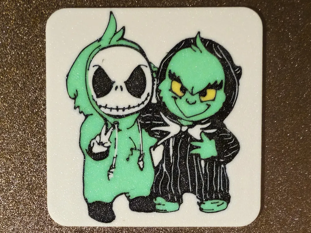 Grinch & Jack Skellington Cosplay Buddies Coaster by neilault - MakerWorld