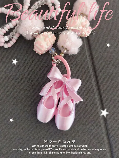 Ballet Shoe Bow Charm Keychain - Free 3D Print Model - MakerWorld