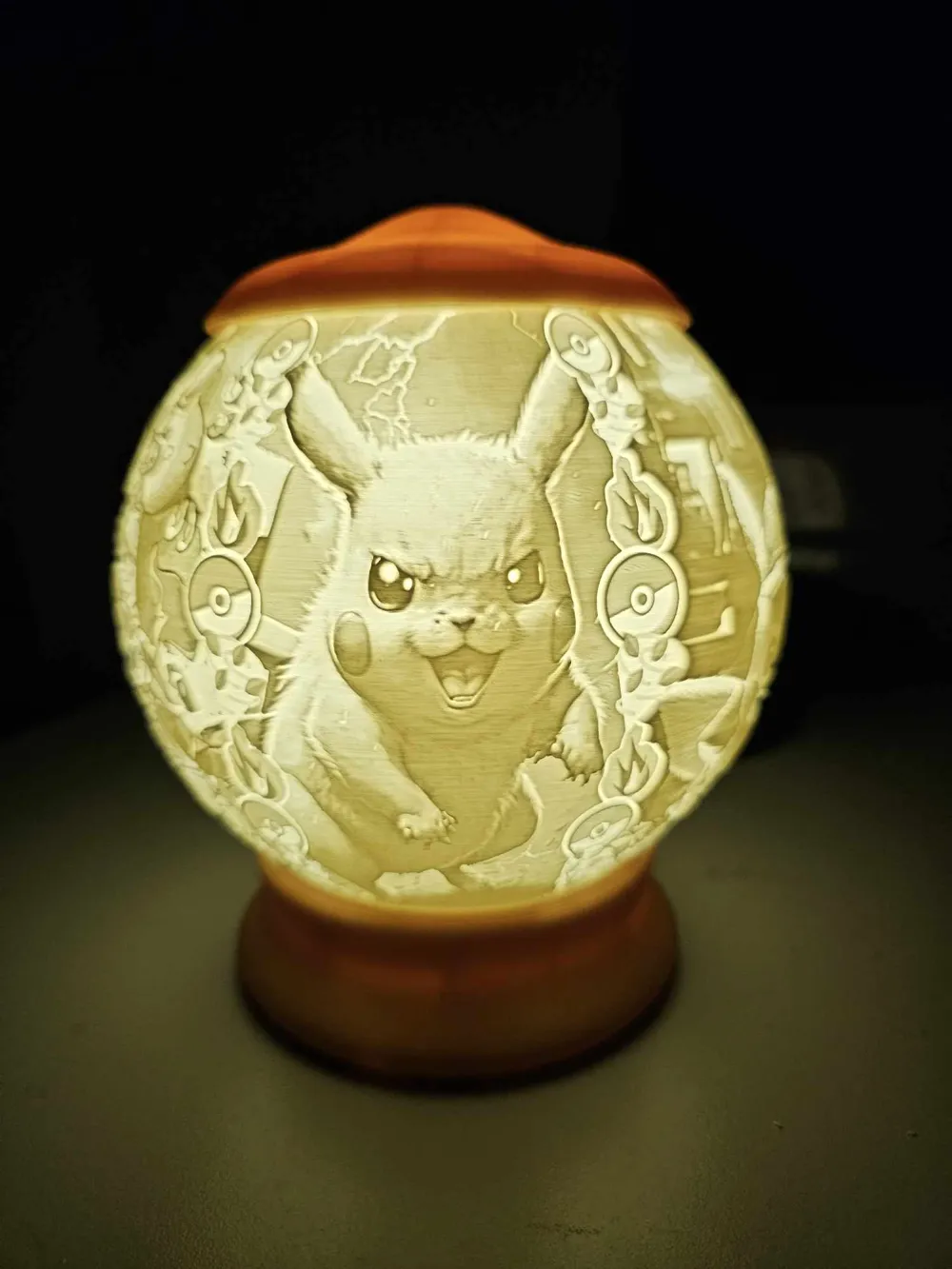 Pokemon & Pikachu - Spherical Lamp - Free 3D Print Model - MakerWorld