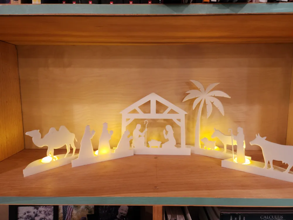 Christmas Nativity Diorama Set - 5 piece tea light - Free 3D Print ...