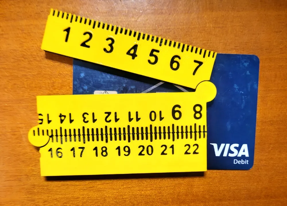 Foldable Ruler - Credit Card Size - Wallet by WORM.eu - MakerWorld