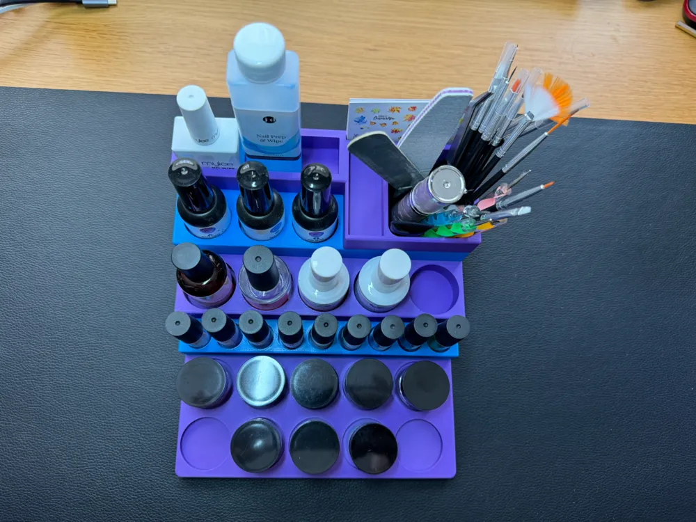 Nail Tech Desk Organizer for Nail & Makeup Product - Free 3D Print ...