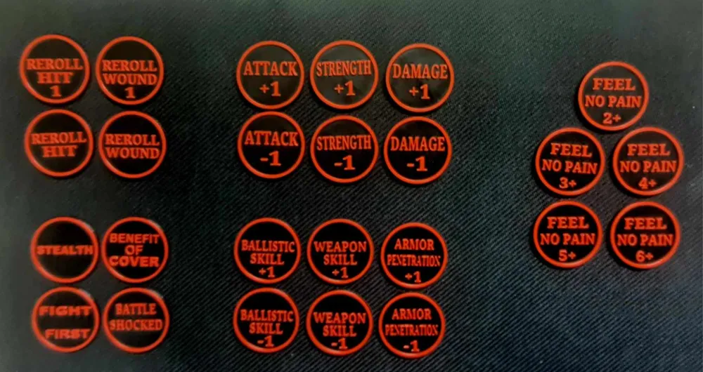 Warhammer 40k condition tokens by Underground Tabletop - MakerWorld