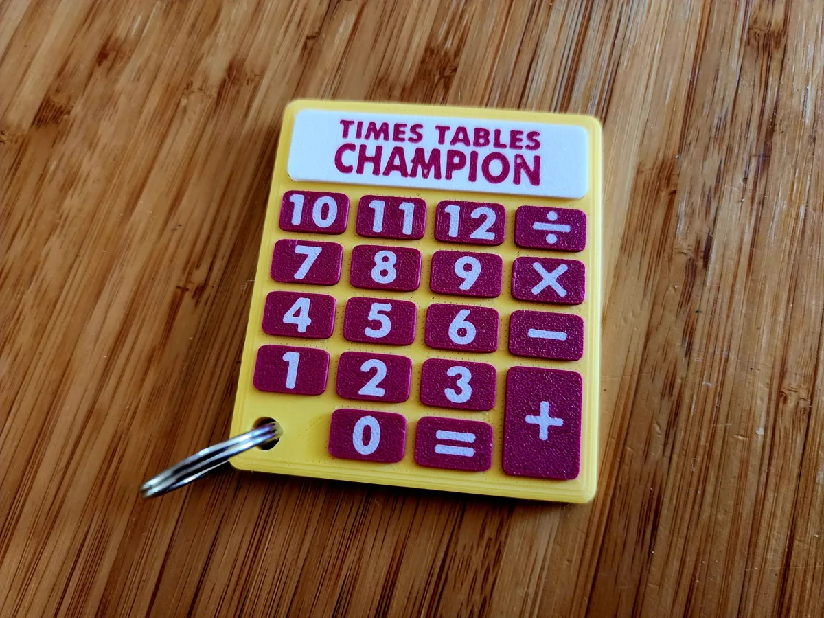Times Tables Tracker Keychain - Free 3D Print Model - MakerWorld