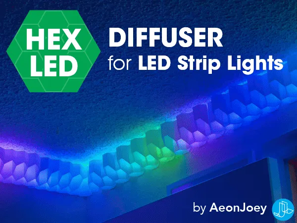 HEX Diffuser Molding/Covers for LED Strip Lights - Free 3D Print Model ...