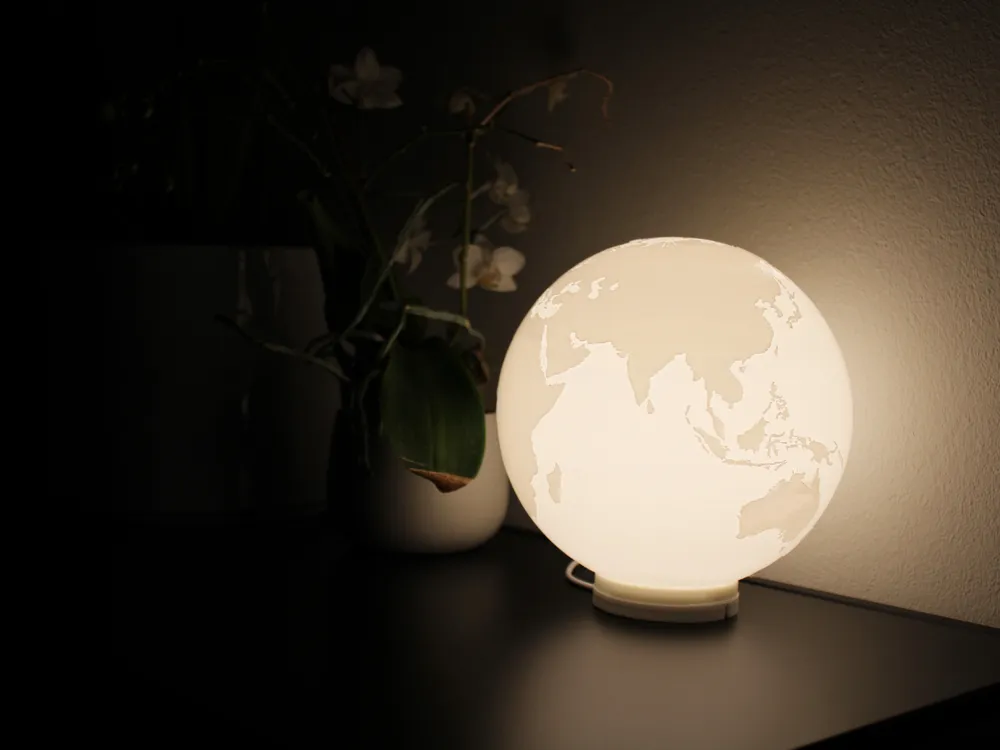 Earth Globe LED Lamp Kit 001 - Free 3D Print Model - MakerWorld