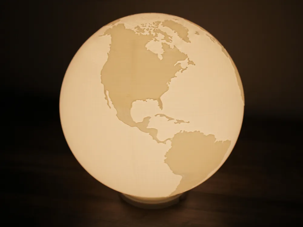 3Dプリント 地球型LEDランプキット001 - 無料3Dモデル -MakerWorld