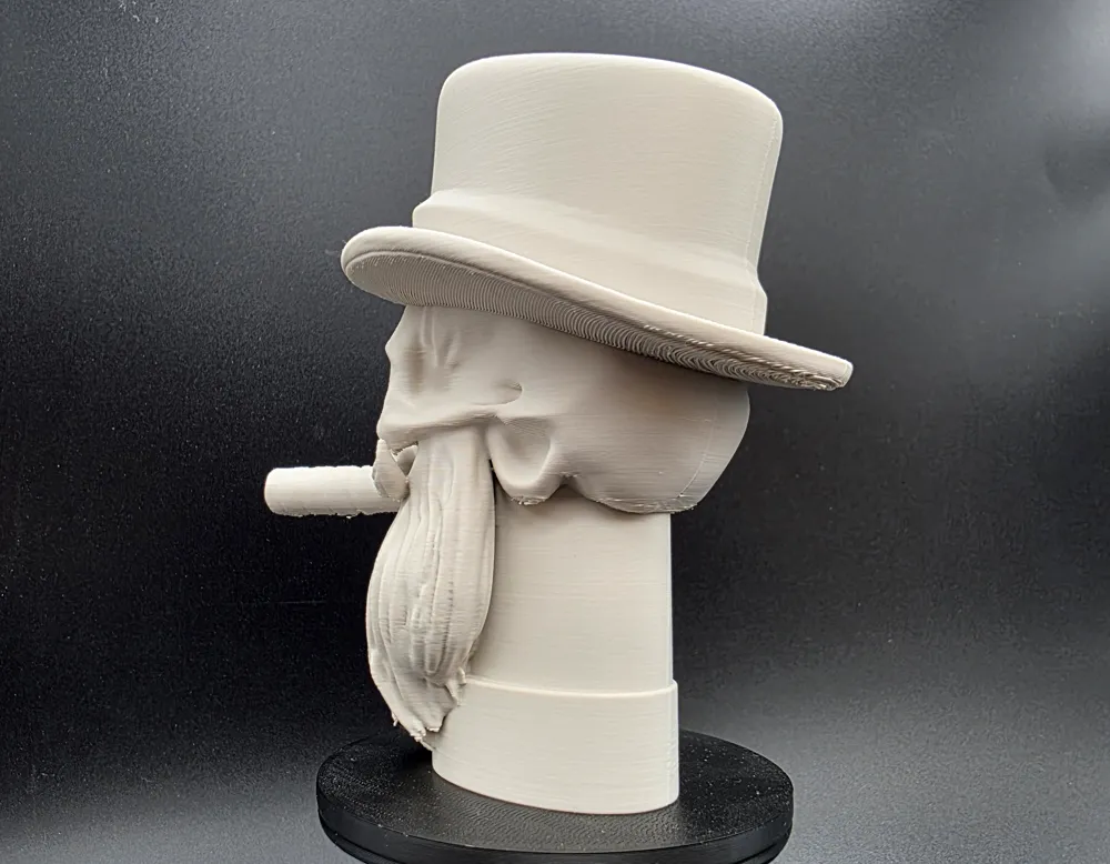 Bearded Top Hat Skull with Cigar -Standing Version - Free 3D Print ...