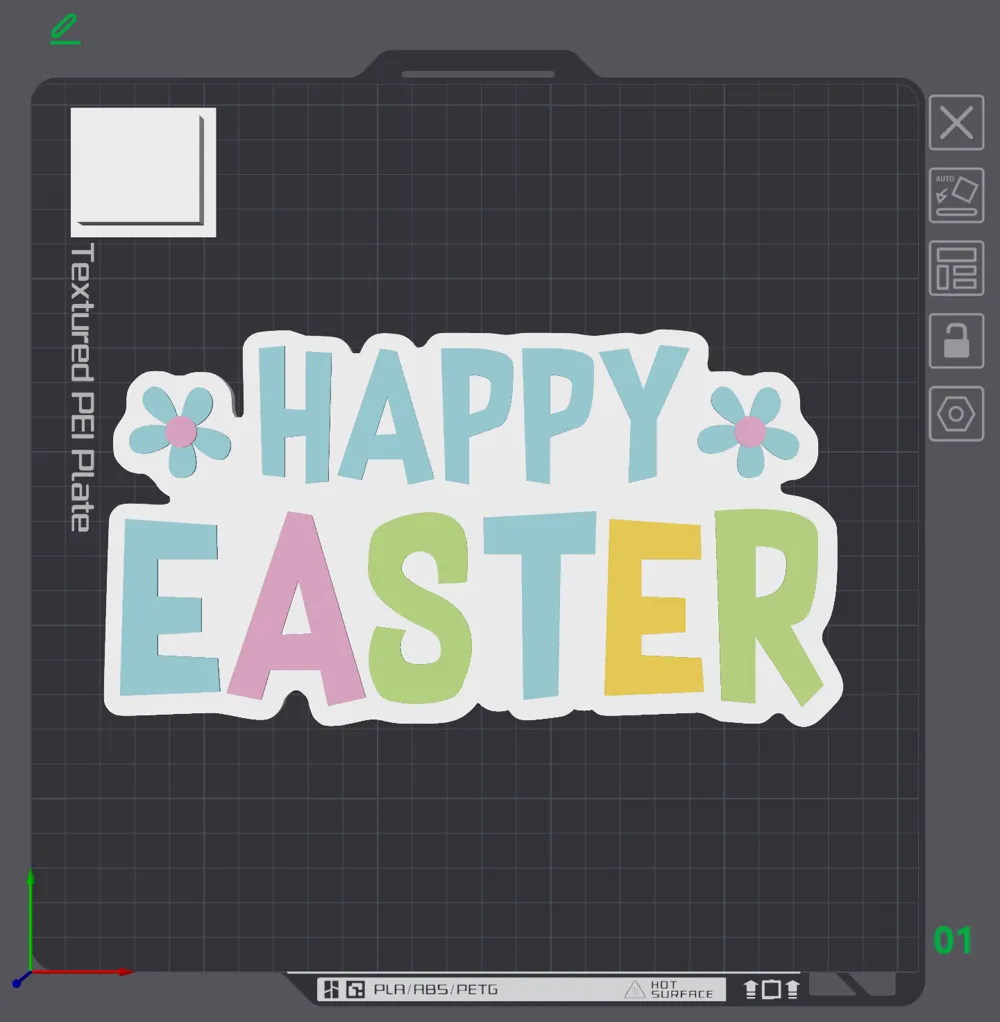 Happy Easter Sign - Free 3D Print Model - MakerWorld