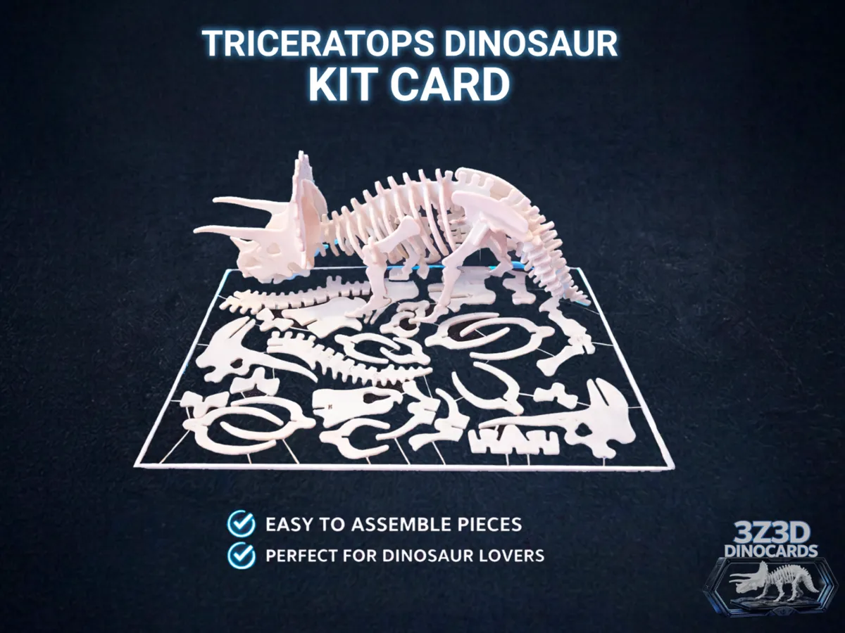 Cartão de Kit Dinossauro Triceratops - DinoCards-CC BY-SA - Modelo ...