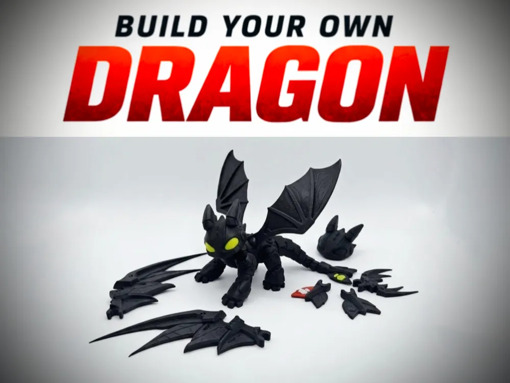 Build Your Dragon Modular Mecha Toothless Flexi - Free 3D Print Model ...