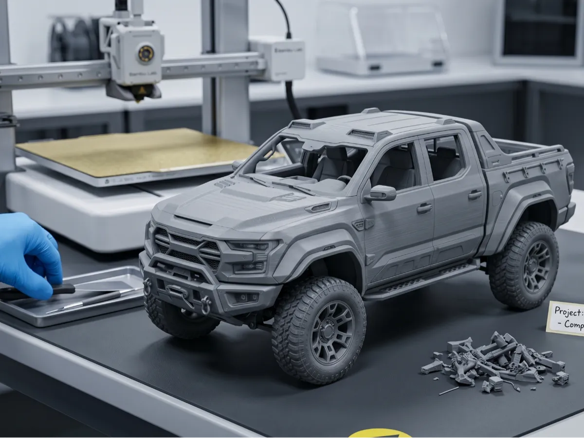 Futuristic Tactical Pickup Truck - Free 3D Print Model - MakerWorld