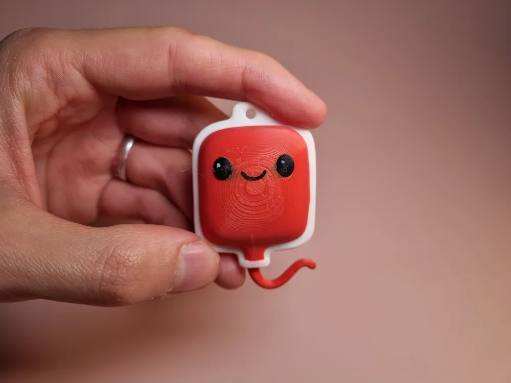 Blood Bag Keychain - Blood Type Tag - Free 3D Print Model - MakerWorld