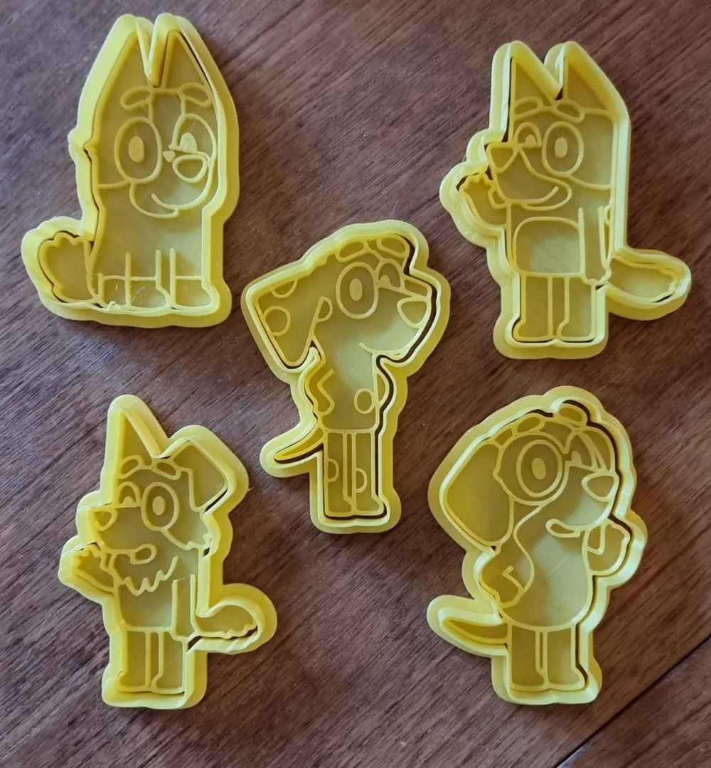 Bluey Cookie Cutter Set – Set of 5 (Set 1) by Simon.Simon MakerWorld ...