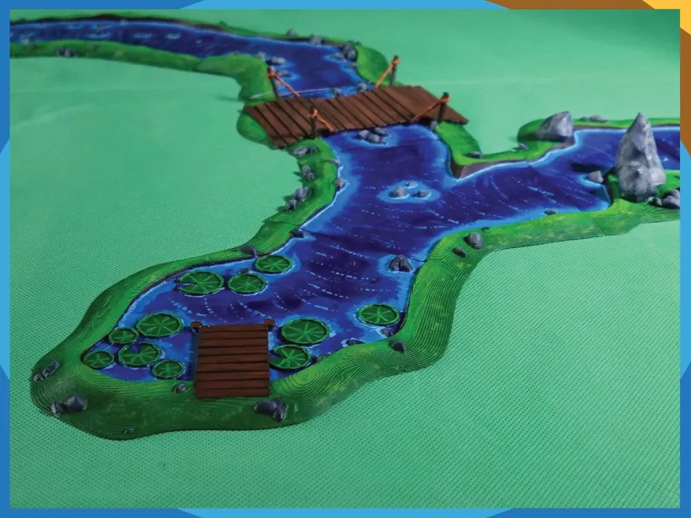 Modular River for Wargaming, Wide Bridge - Free 3D Print Model - MakerWorld