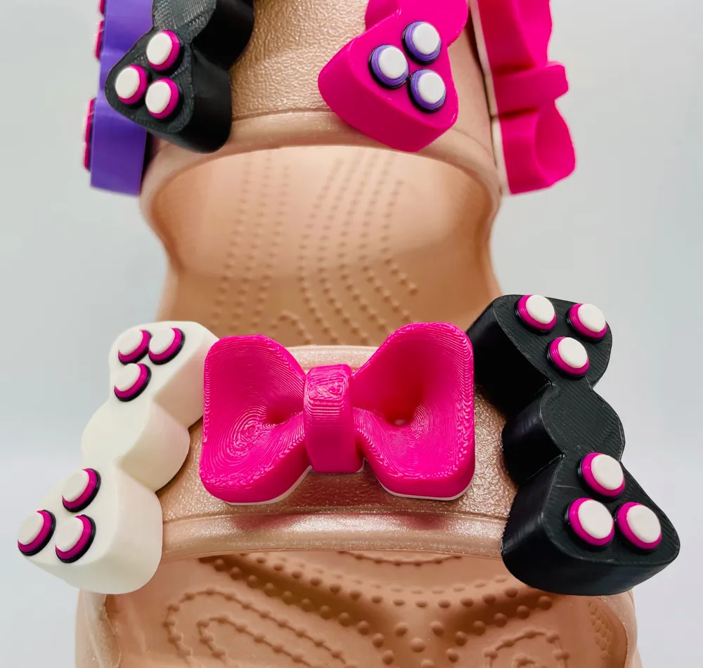 Bow shoe charms set of 2. by FunFam3D MakerWorld: Download Free 3D Models