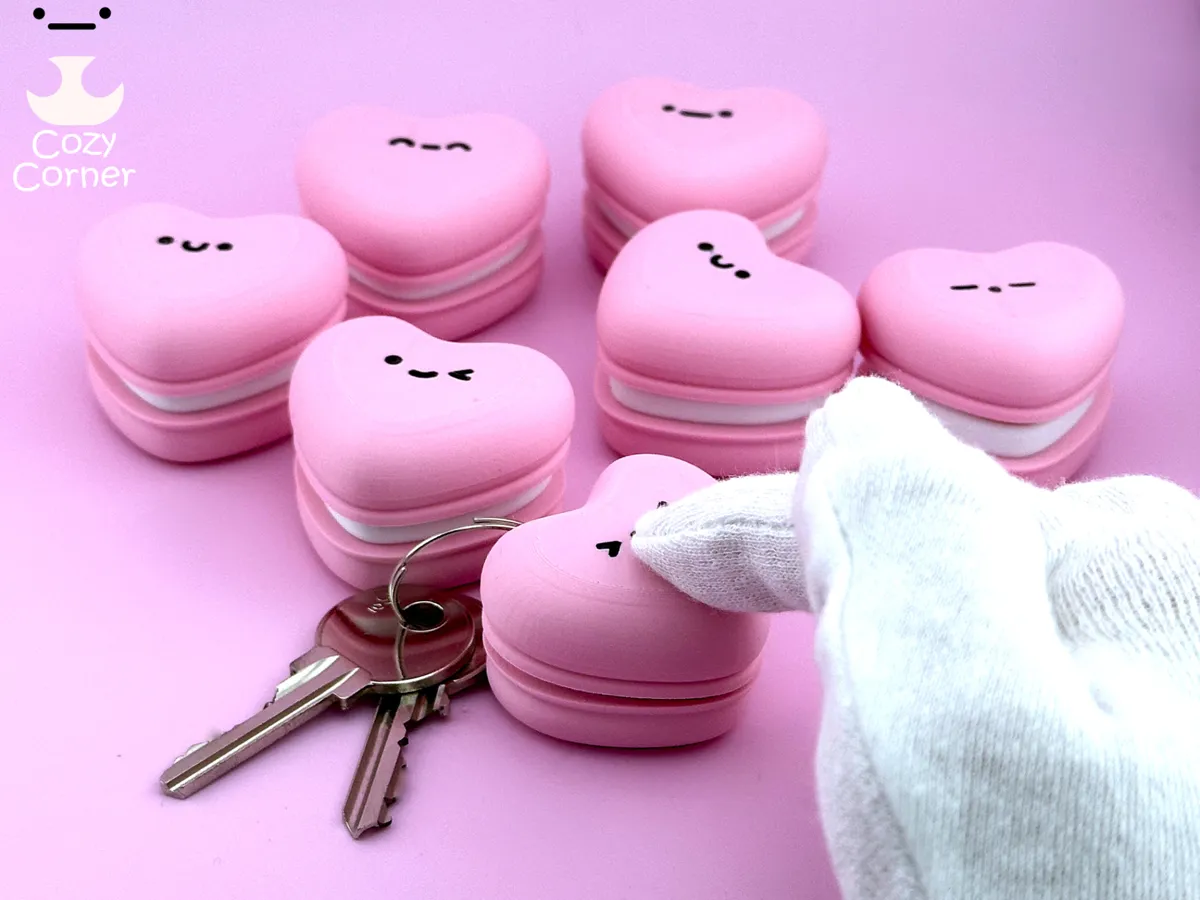 Clicky heart macaron keychain by Cozy Corner MakerWorld: Download Free ...