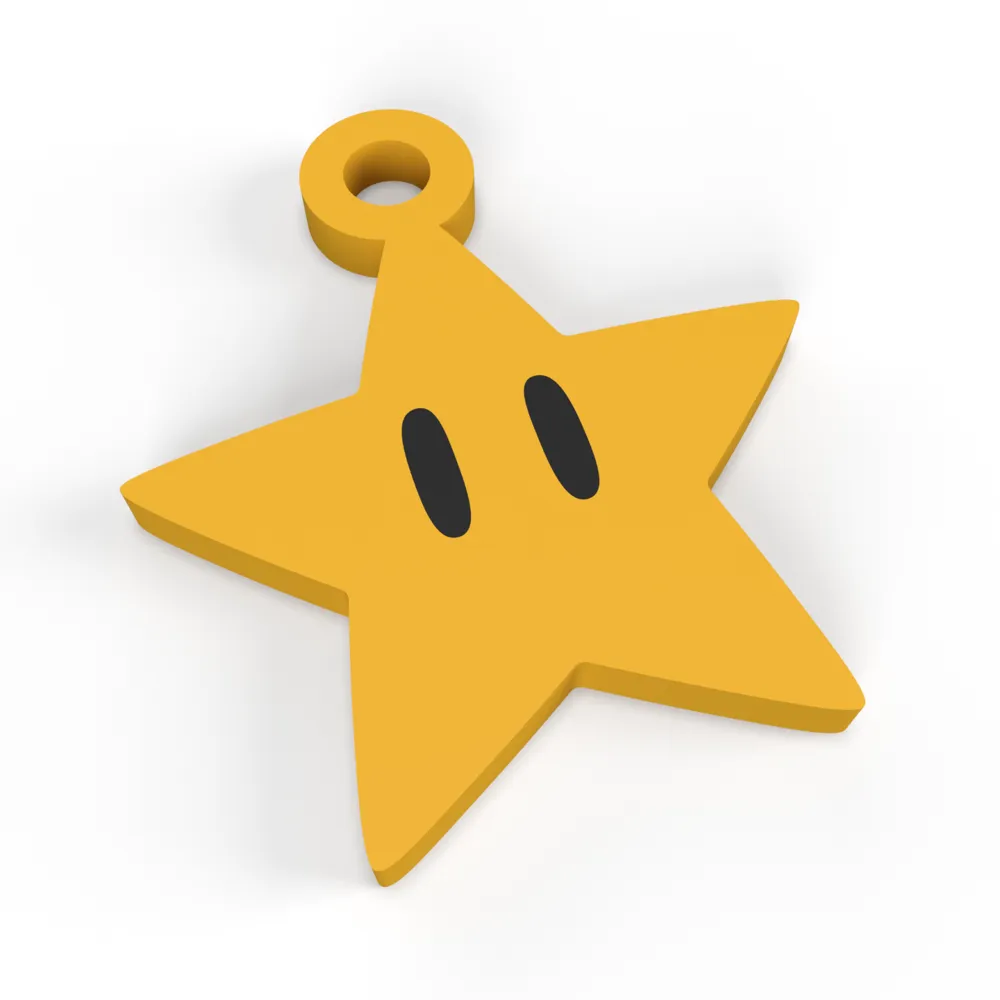 Mario star keychain by nicodeimos - MakerWorld
