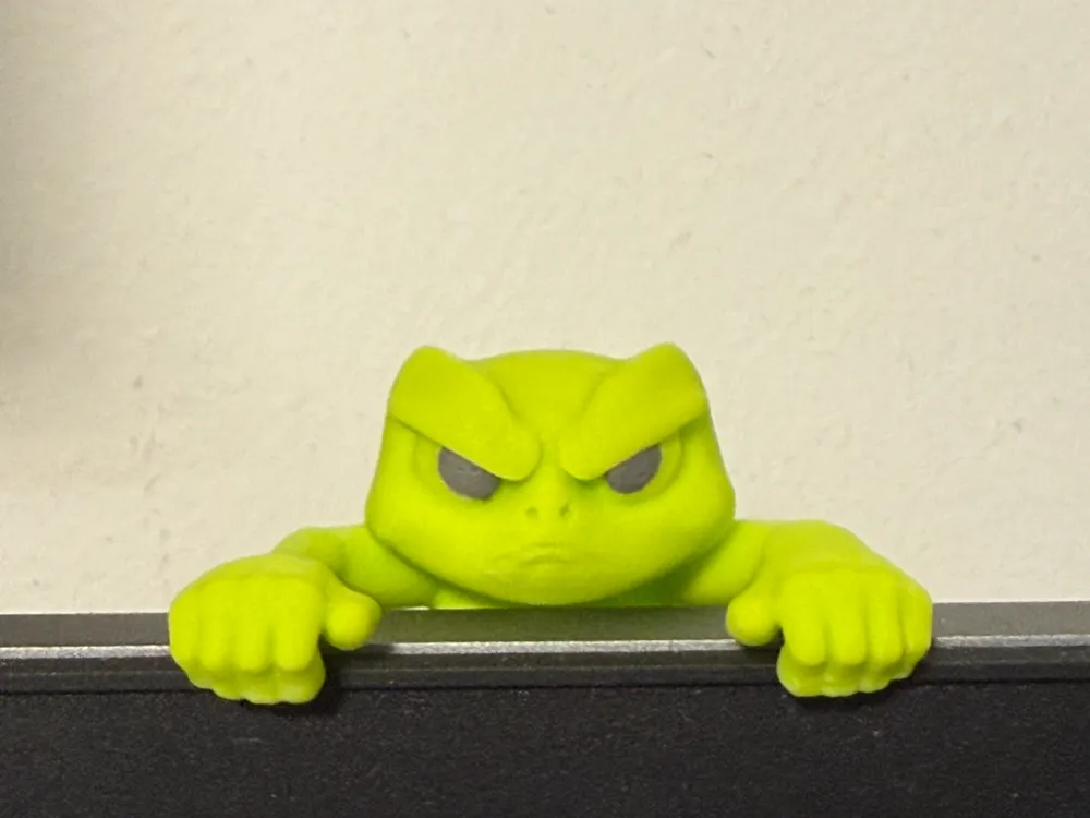 Grumpy Frog Monitor / Laptop Buddy - Free 3D Print Model - MakerWorld