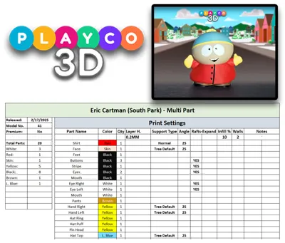 Eric Cartman from South Park - Multi-Part by Playco3D MakerWorld: Download Free 3D Models