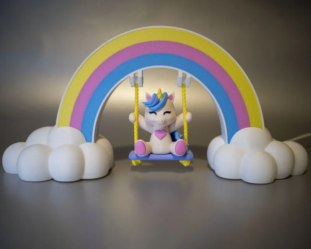 Rainbow Unicorn Lamp - Free 3D Print Model - MakerWorld