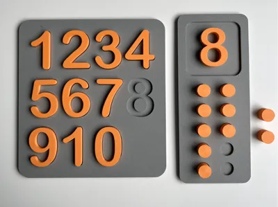 Numbers puzzle and counting tray for toddlers by aurelija.pil - MakerWorld