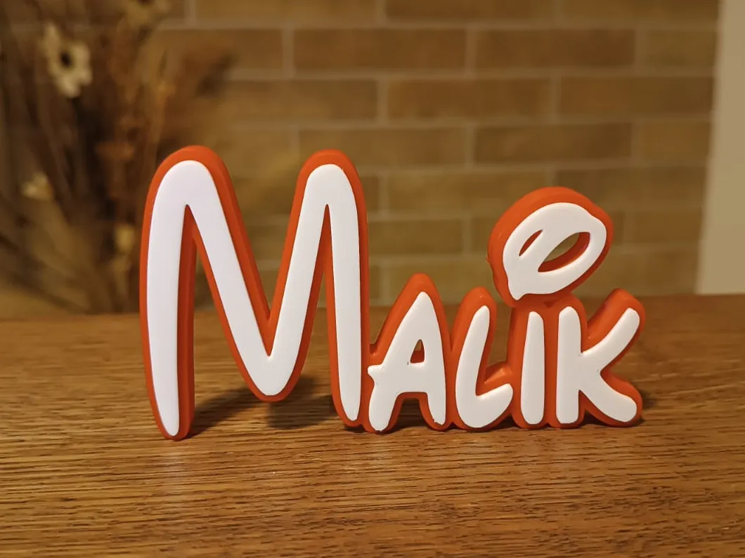 Disney Name Sign Malik Kid Room Wall Decor Tag - Free 3D Print Model ...