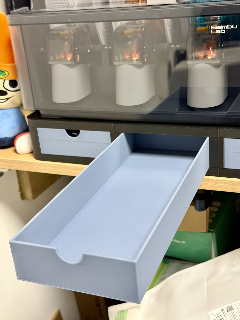 AMS riser with triple drawer storage system - Free 3D Print Model ...