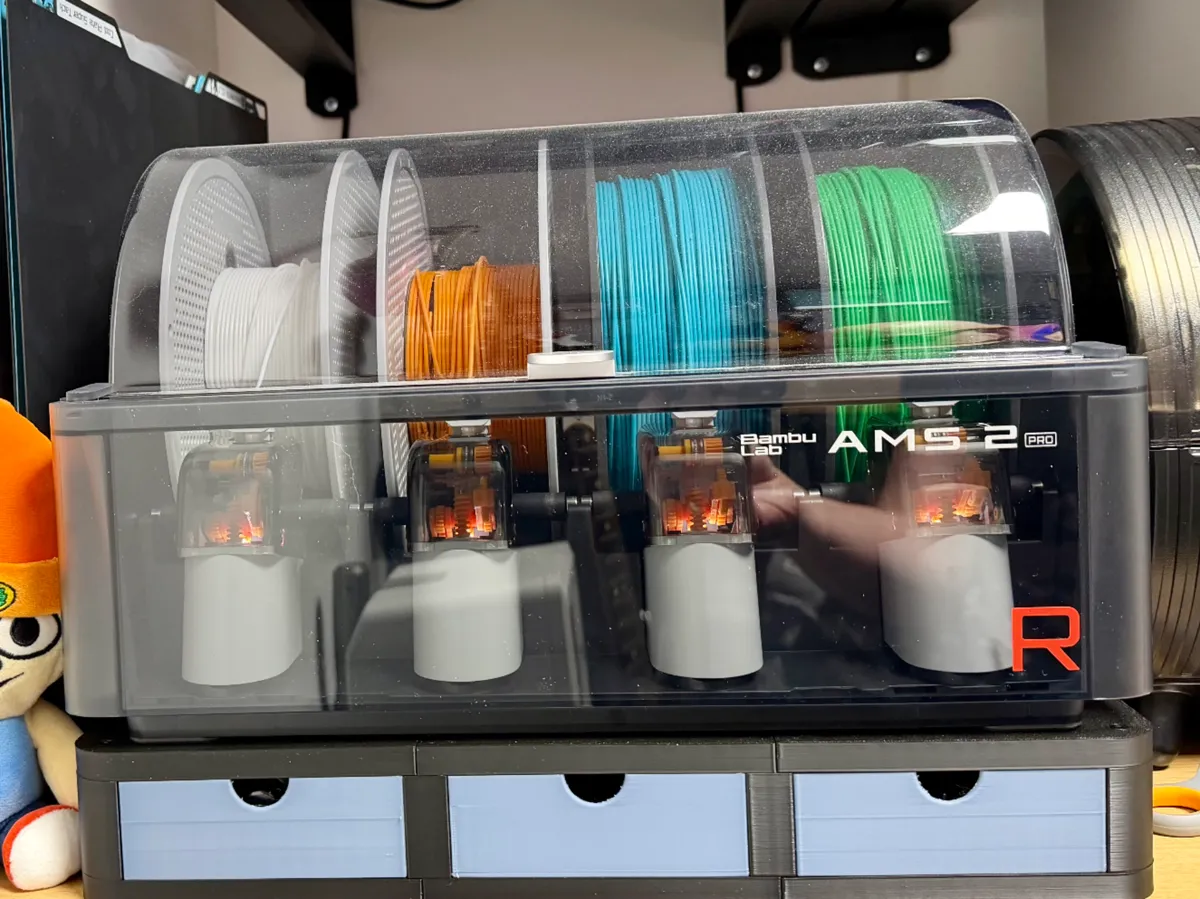 AMS riser with triple drawer storage system - Free 3D Print Model ...