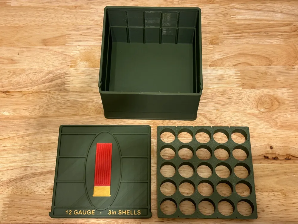 Ammo Storage Box 12 Gauge 2-3/4 25 Shells / Rounds by Coconut - MakerWorld