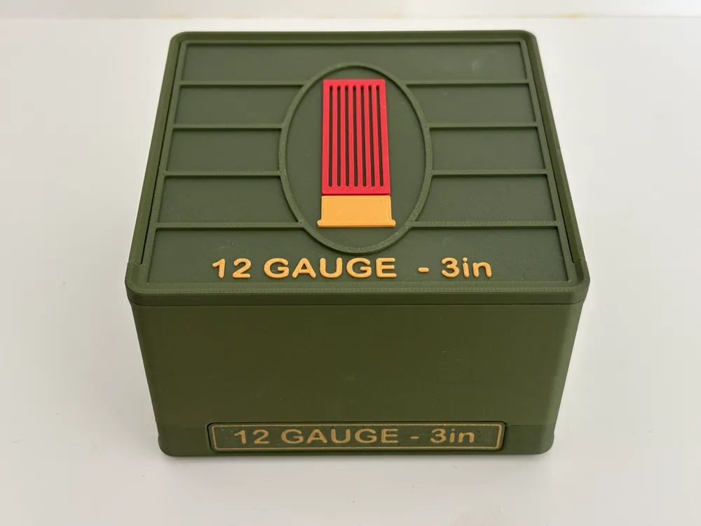 Ammo Storage Box 12 Gauge 3 in 25 Shells / Rounds by Coconut MakerWorld ...