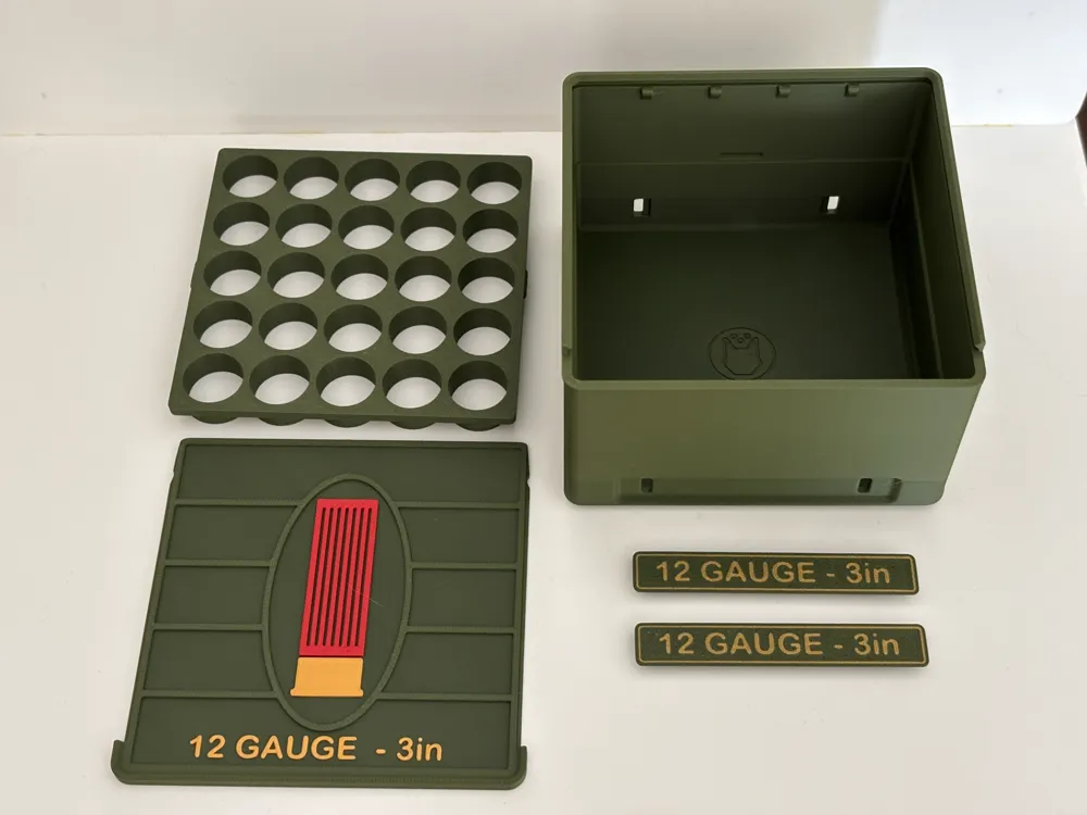 Ammo Storage Box 12 Gauge 3 in 25 Shells / Rounds by Coconut MakerWorld ...