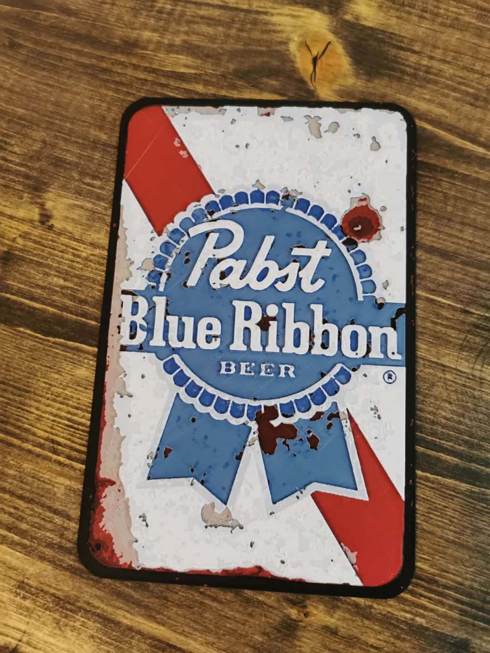 Vintage-Schild Pabst Blue Ribbon Bier Hueforge von Kheemo - MakerWorld