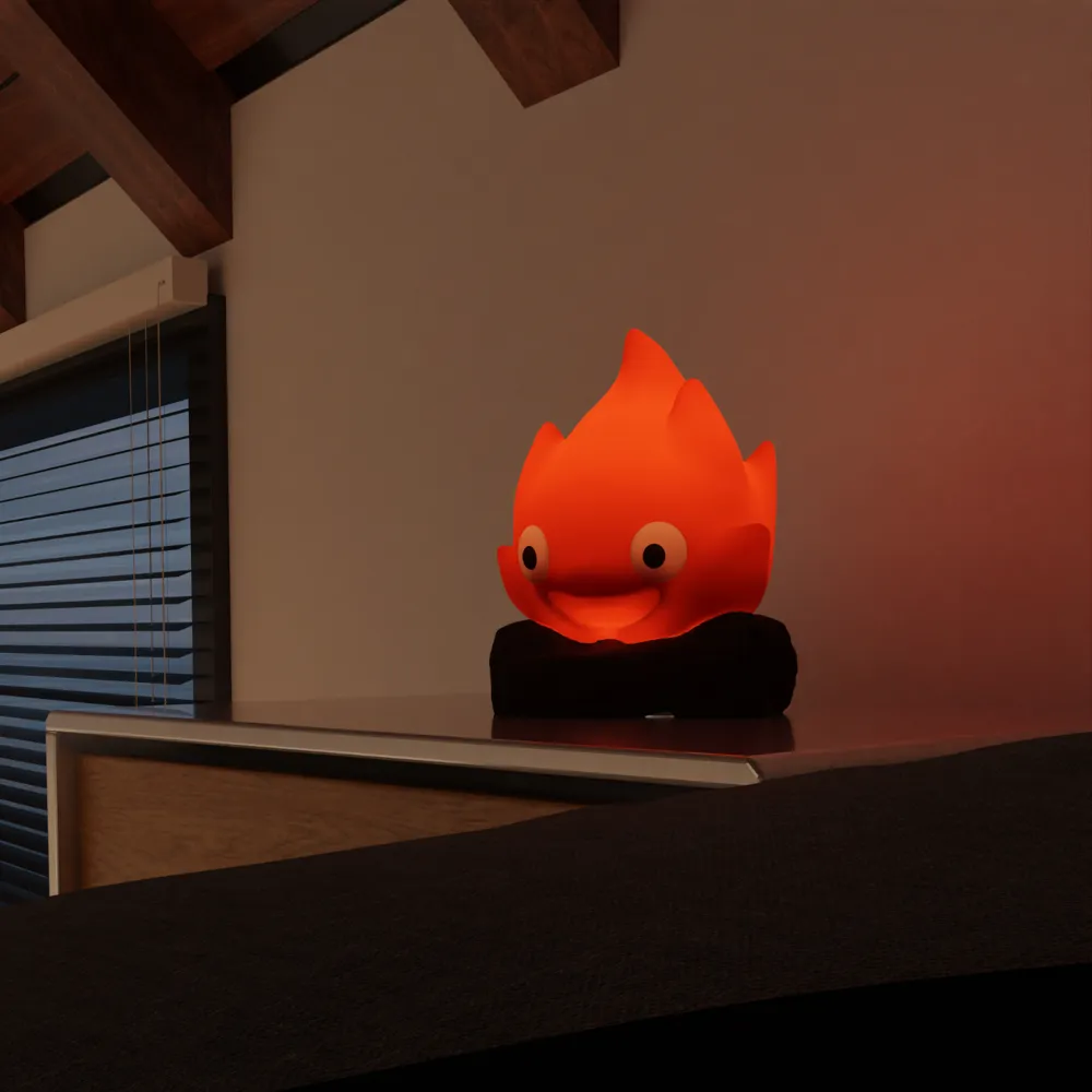 Calcifer Lamp - BBL LED kit modified Remixed by CosmicNimbus MakerWorld ...