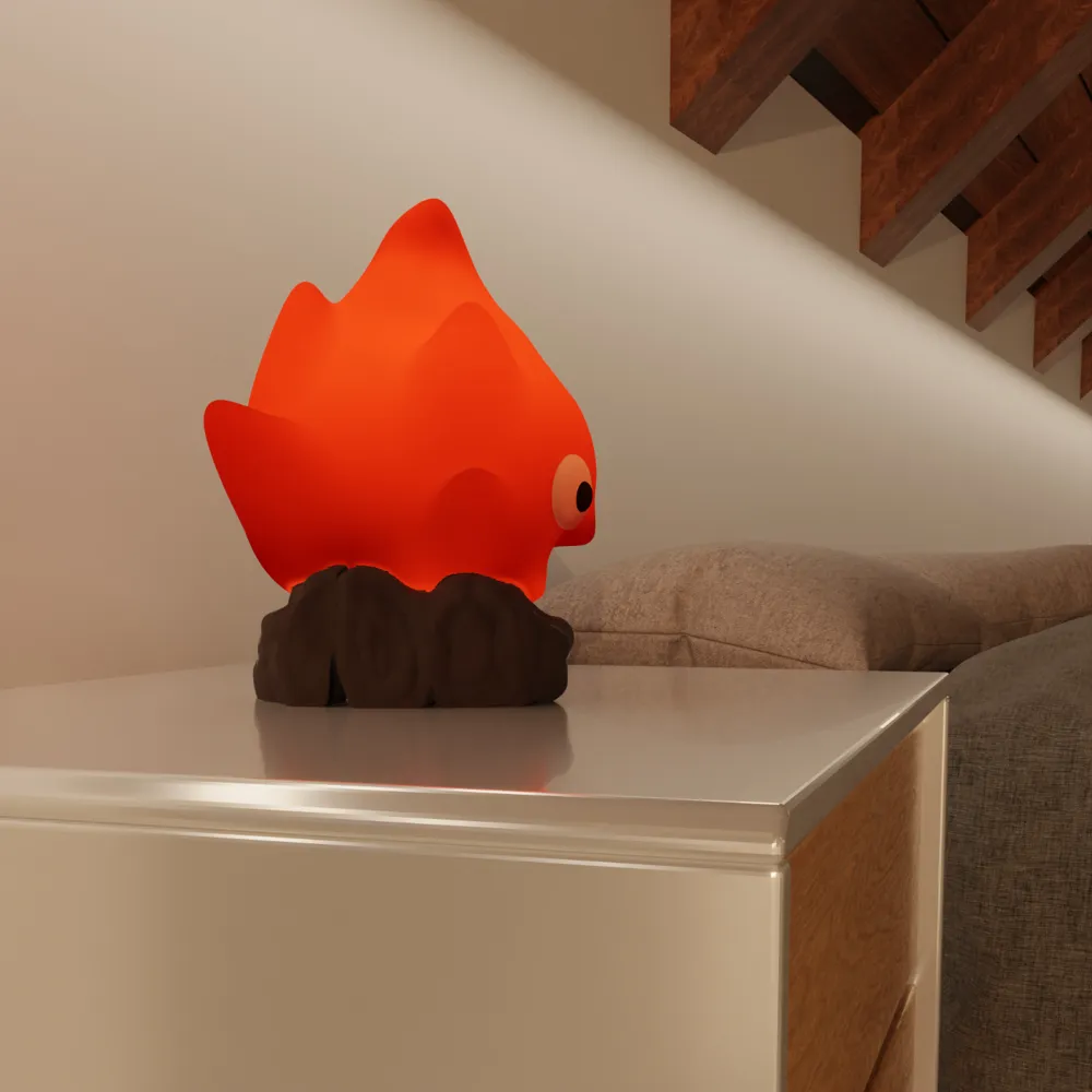 Calcifer Lamp - BBL LED kit modified Remixed by CosmicNimbus - MakerWorld