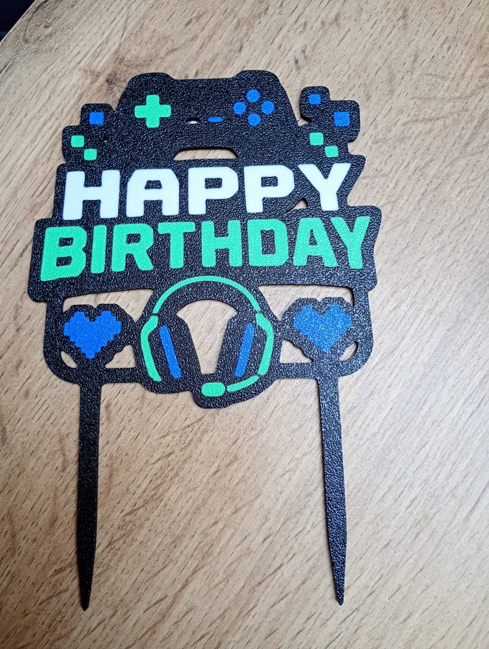 Gaming Happy Birthday Cake Topper - Free 3D Print Model - MakerWorld
