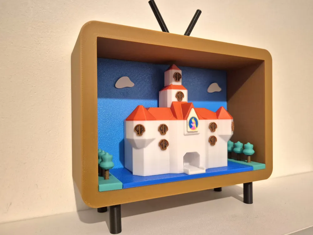 Super Mario Bros Peach's Castle Retro TV Diorama by BENJO3D MakerWorld ...